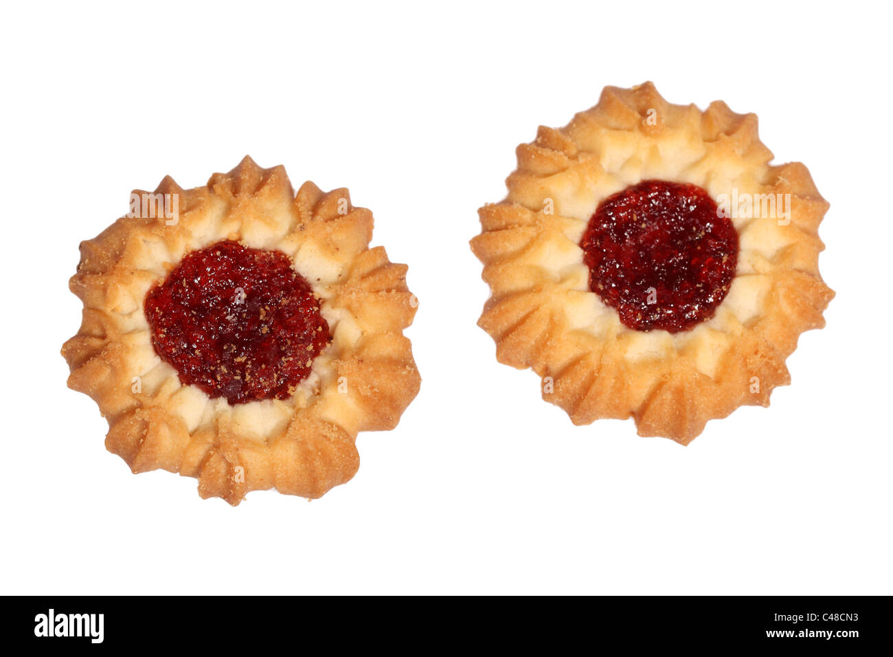 Sunshine biscuit with jelly isolated on white background Stock Photo ...