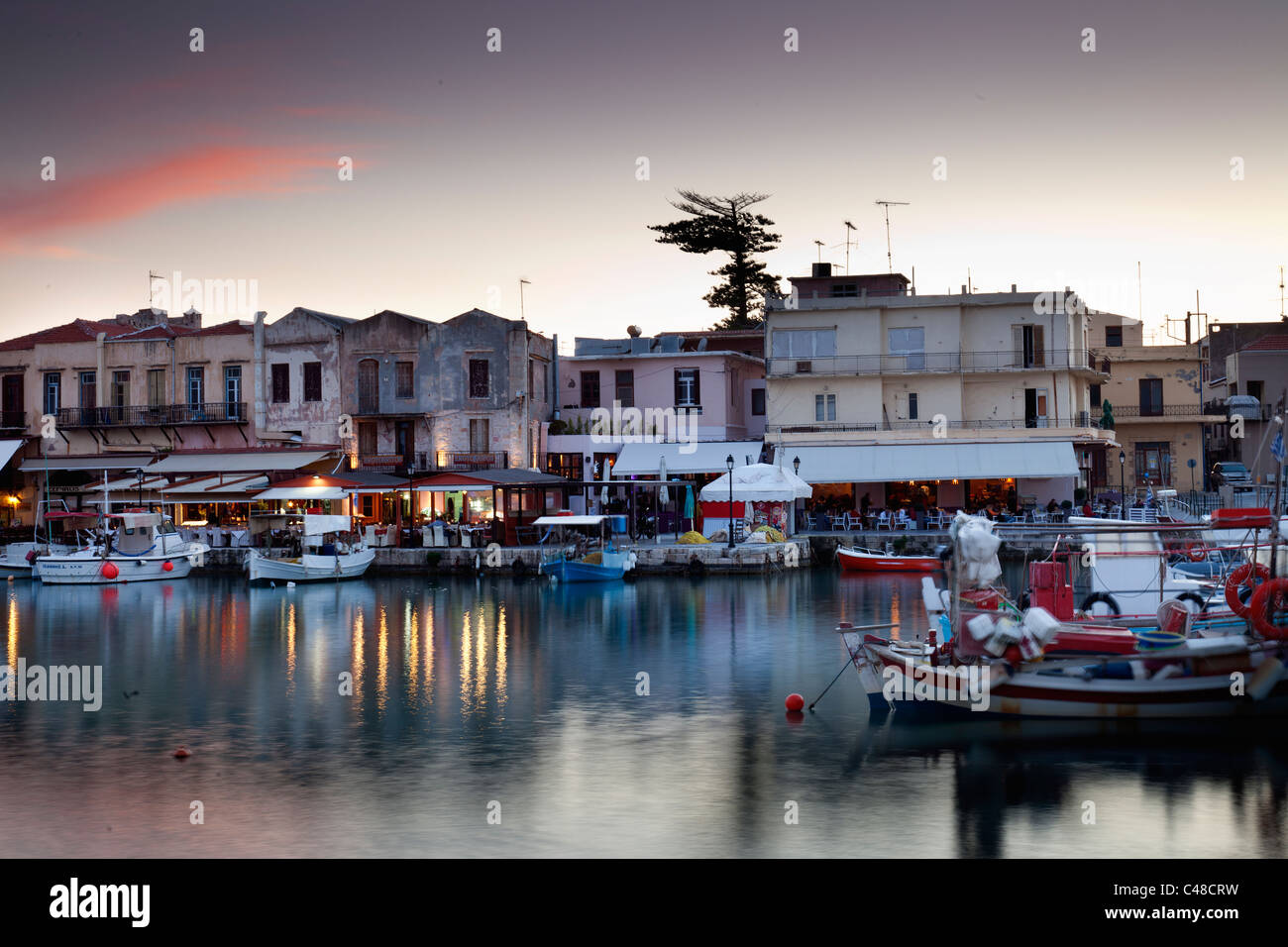 Old venetian harbour of rethymno hi-res stock photography and images ...