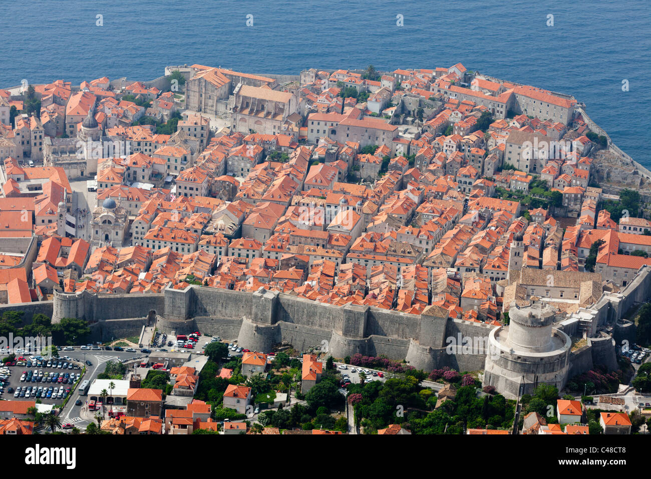 Dubrovnik old city seen from Srd Hill Stock Photo - Alamy