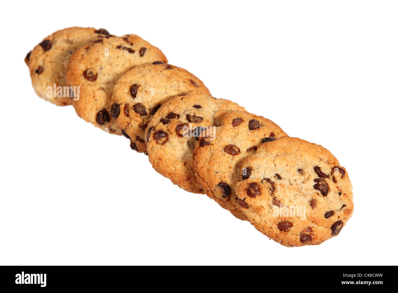 Chocolate cookies on white background Stock Photo - Alamy