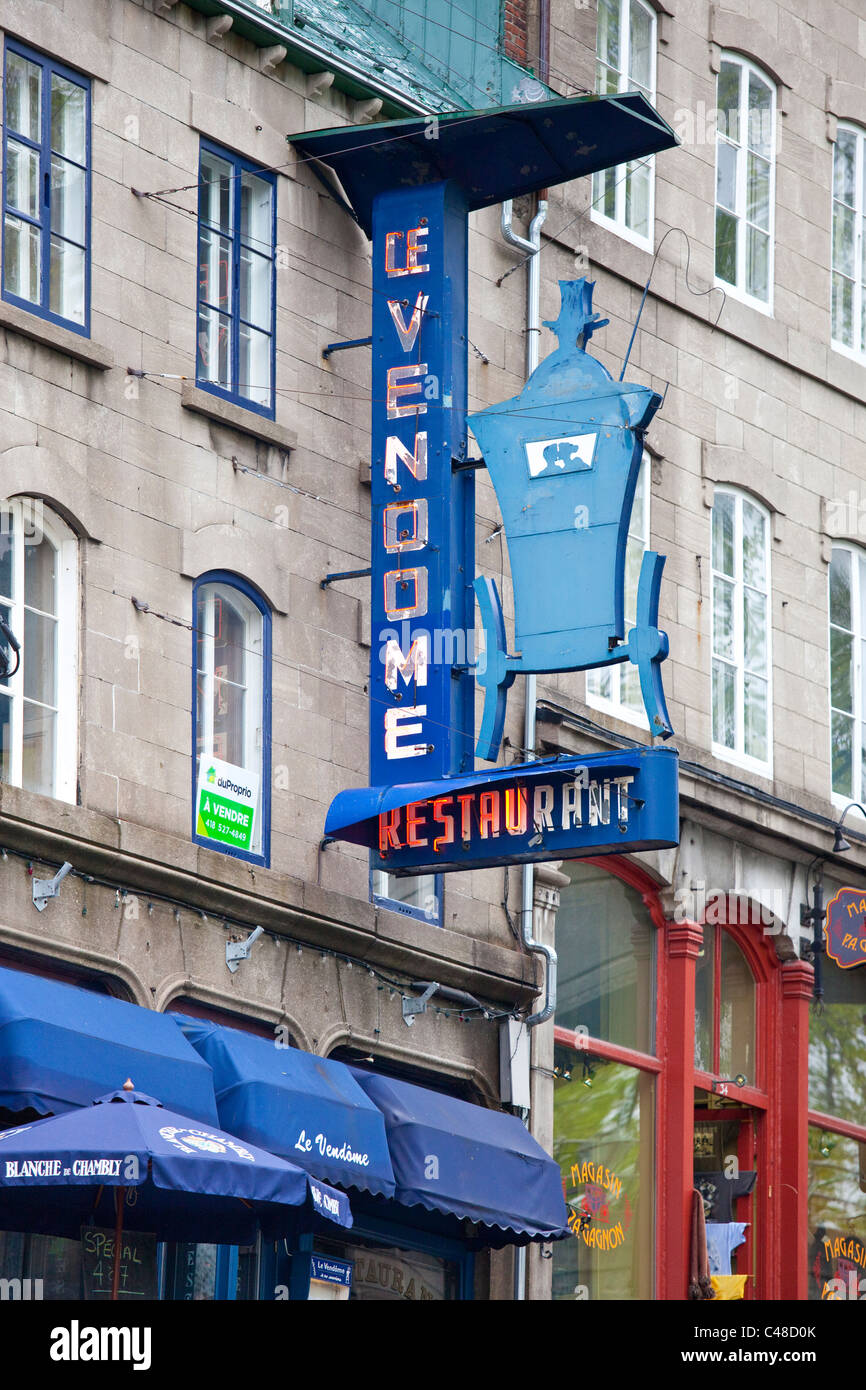 Le Vendome Restaurant, Old town, Quebec City, Quebec Stock Photo - Alamy