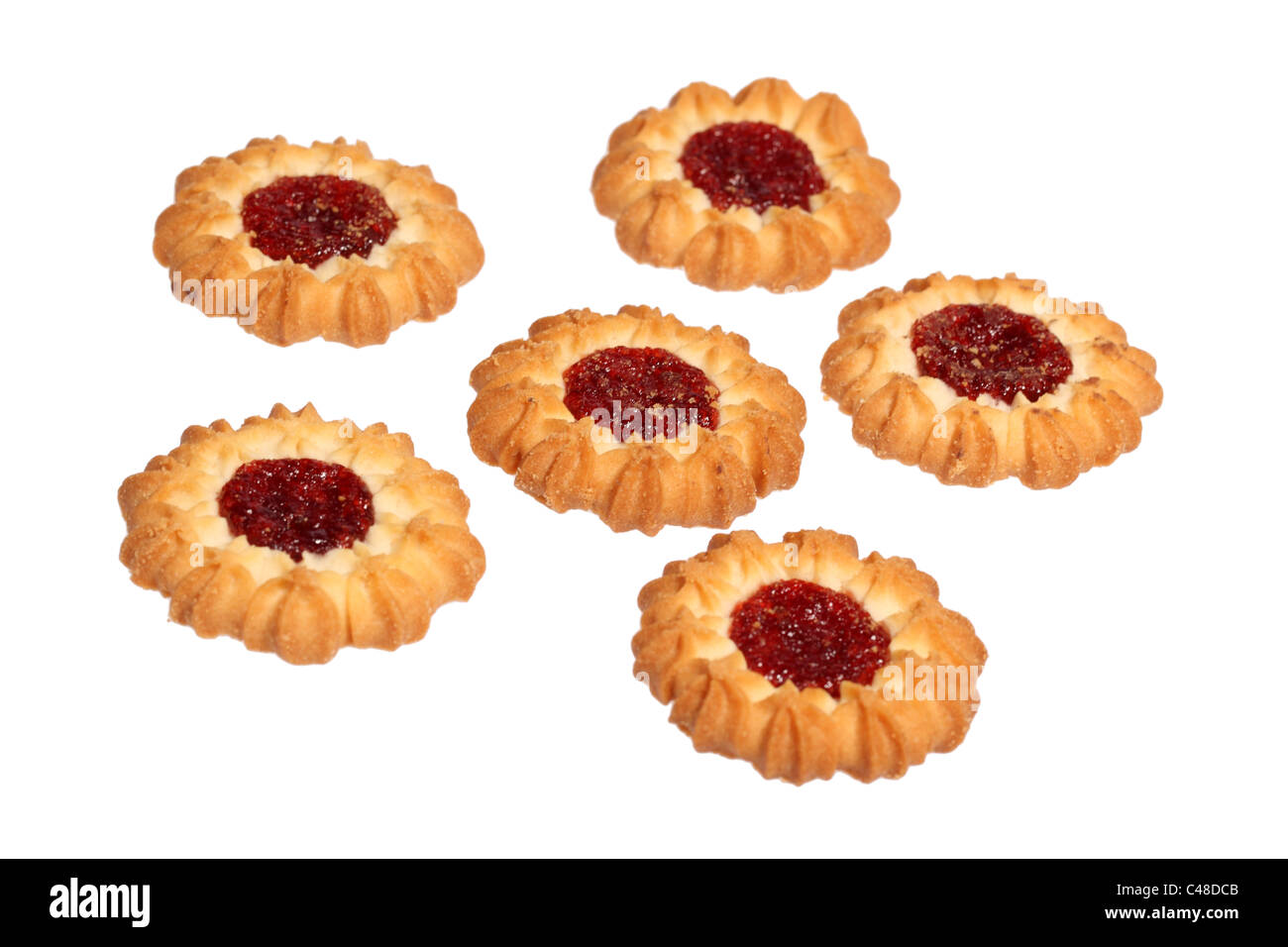 Sunshine biscuit with jelly isolated on white background Stock Photo ...
