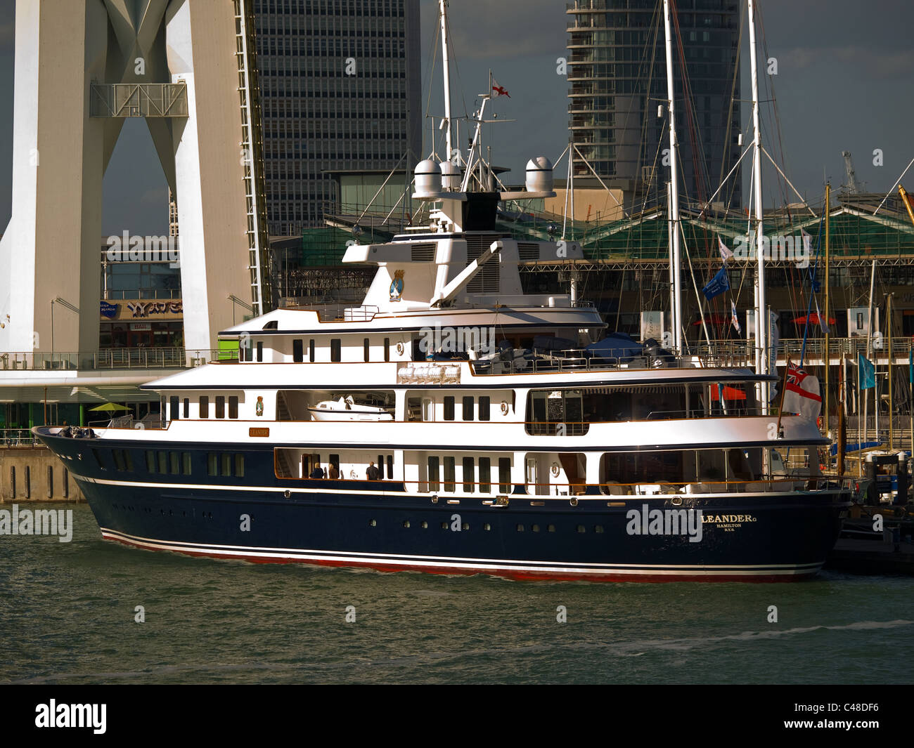 Super motor yacht Leander berthed at Gunwharf Quays Portsmouth ...