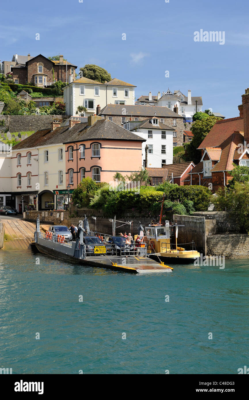 car and passenger ferry leaving kingswear for dartmouth devon england ...