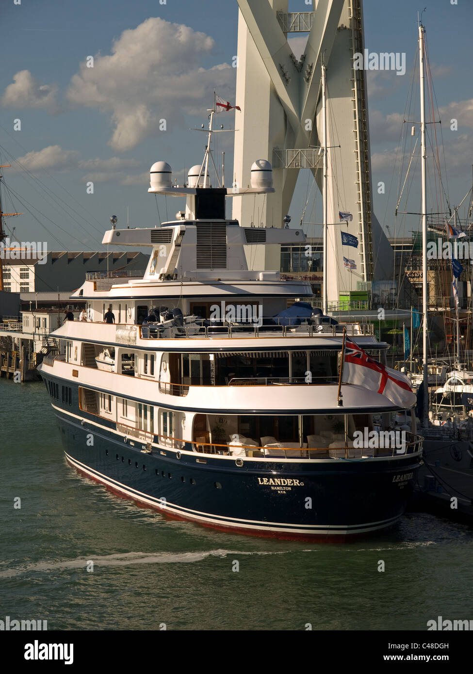 Super motor yacht Leander berthed at Gunwharf Quays Portsmouth ...