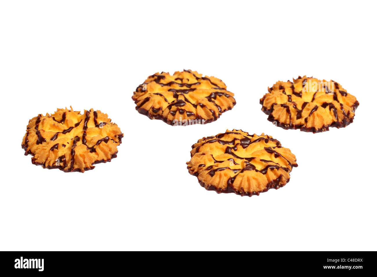 Chocolate biscuits isolated on white background Stock Photo - Alamy