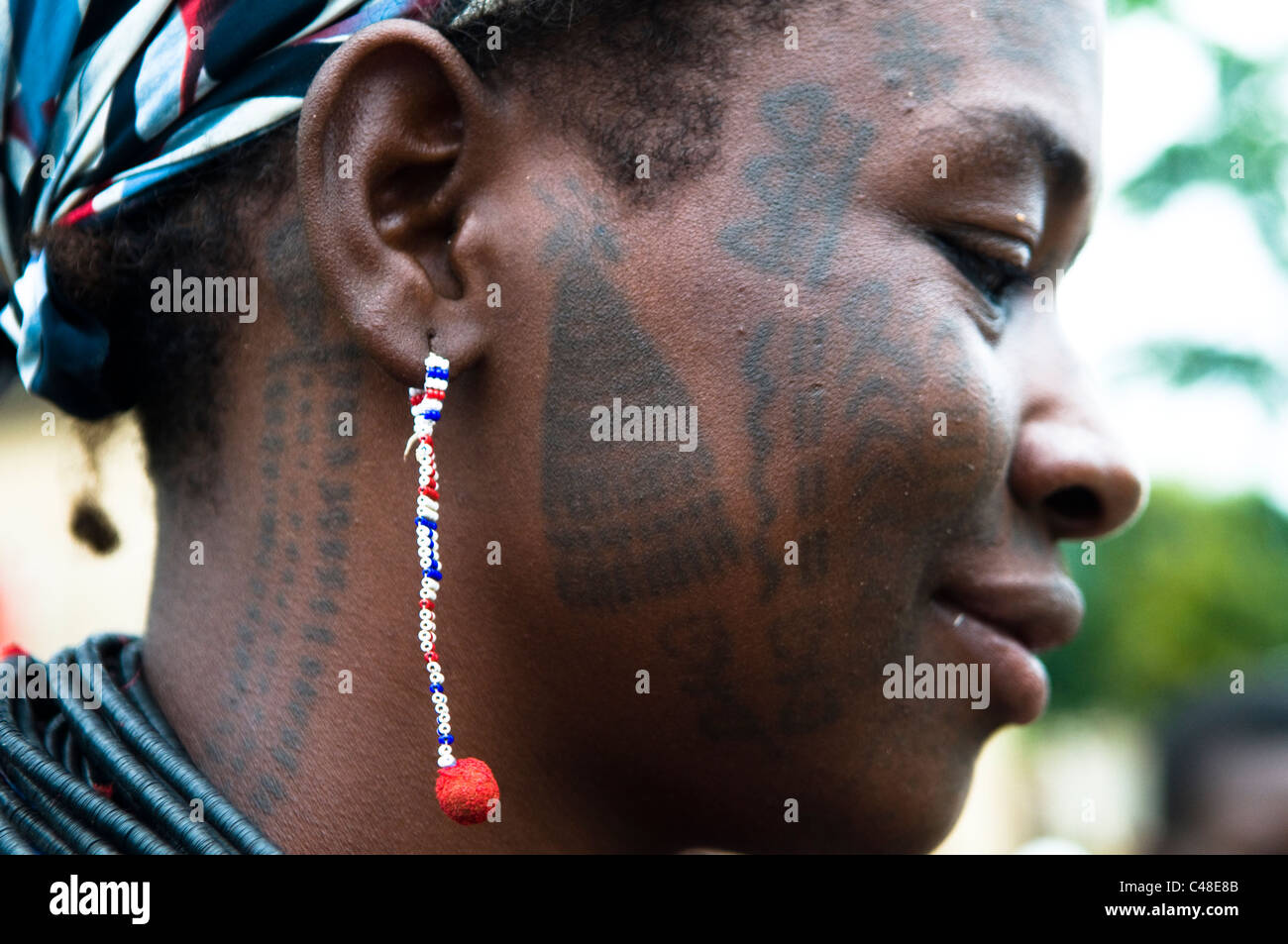 Fulani tribe woman tattoo hi-res stock photography and images - Alamy
