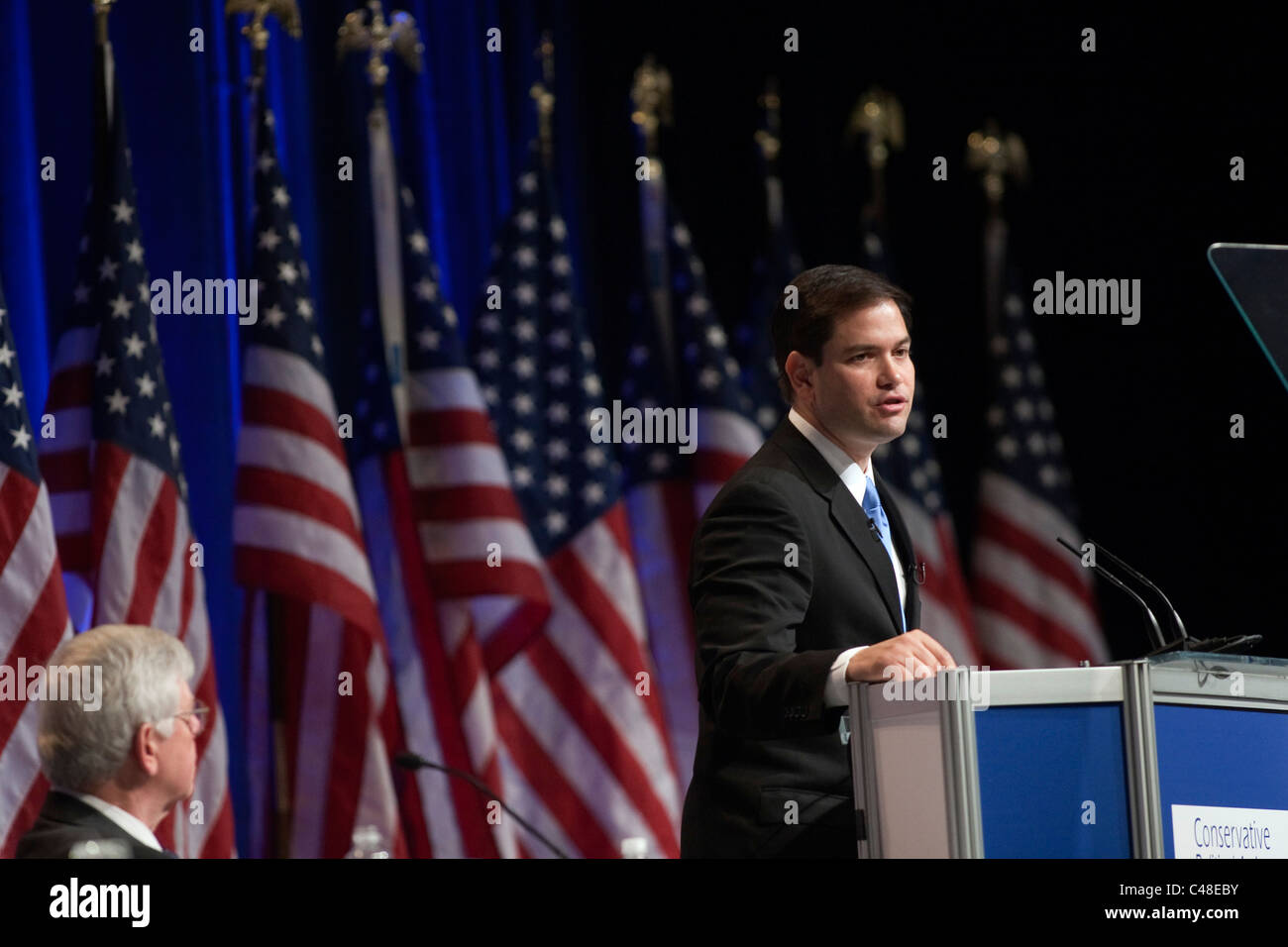 Republican Florida Senator Marco Rubio speaks at the CPAC conference in ...