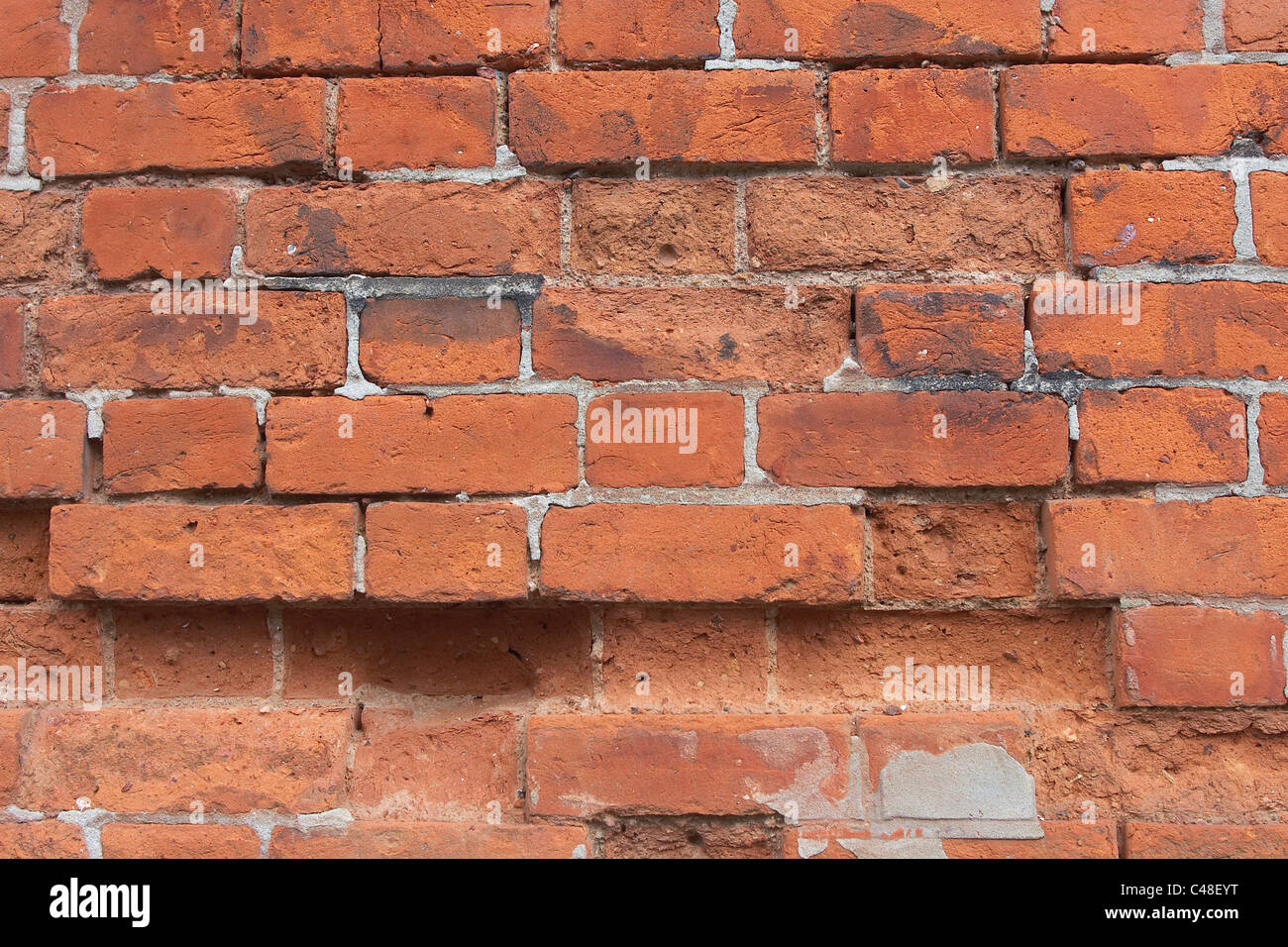 Serious decay of mortar joints and crumbling brick faces caused by ...