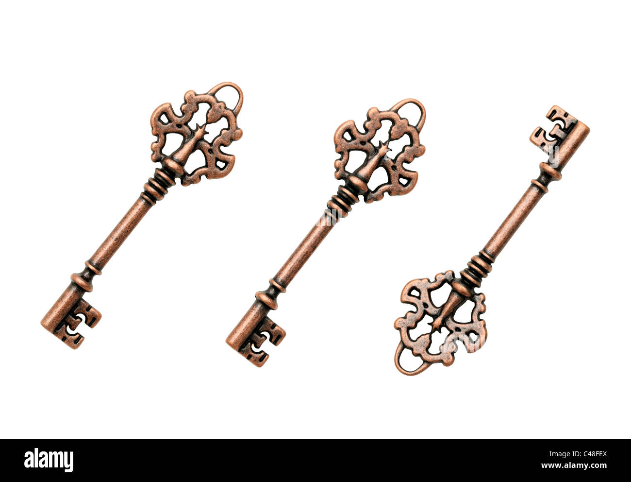 Old keys isolated on white background Stock Photo - Alamy