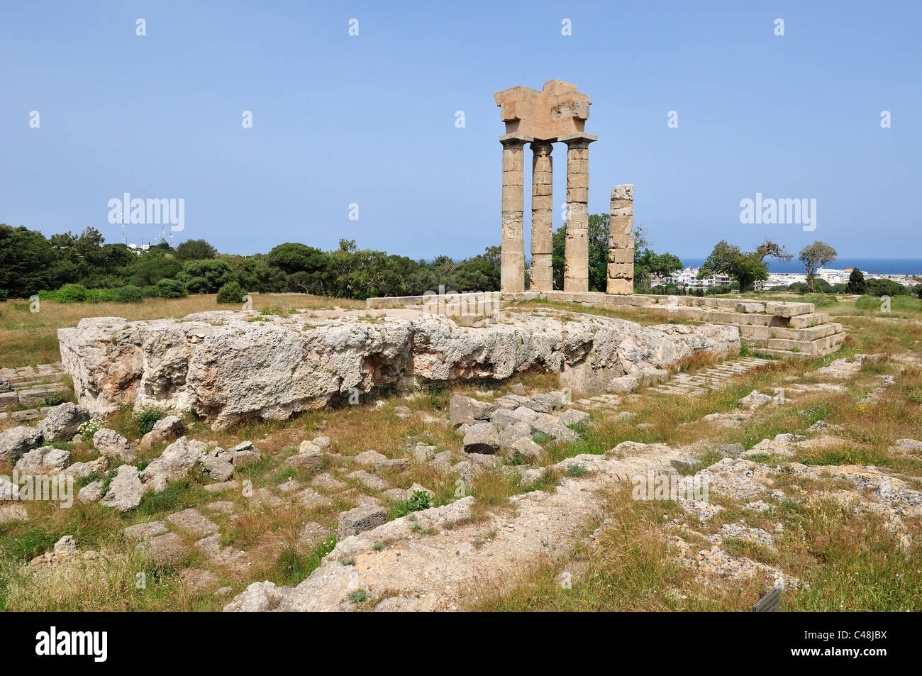 The ancient greek Temple of Pythian Apollo, Acropolis, Rhodes Town, Greece Stock Photo - Alamy