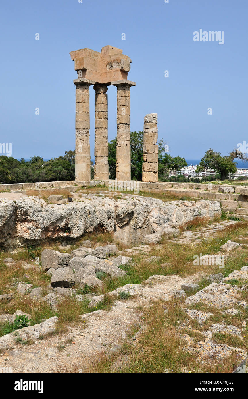 The ancient greek Temple of Pythian Apollo, Acropolis, Rhodes Town ...