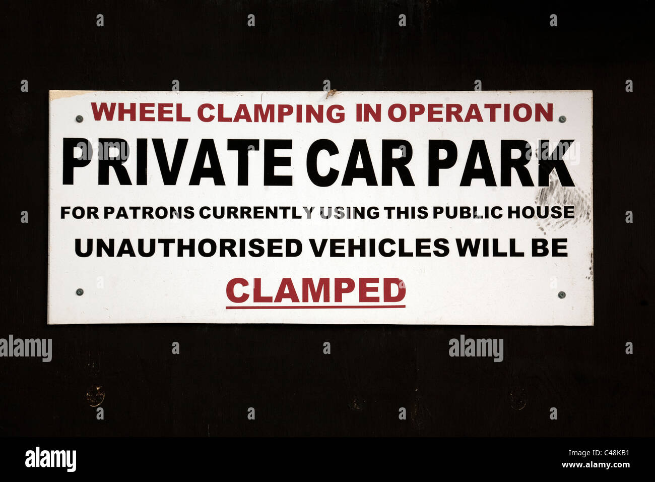 Private car park sign, UK Stock Photo - Alamy