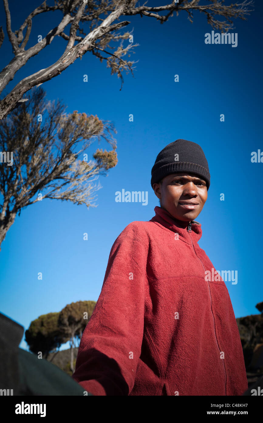 A portrait of a female porter, Kilimanjaro National Park, Tanzania ...