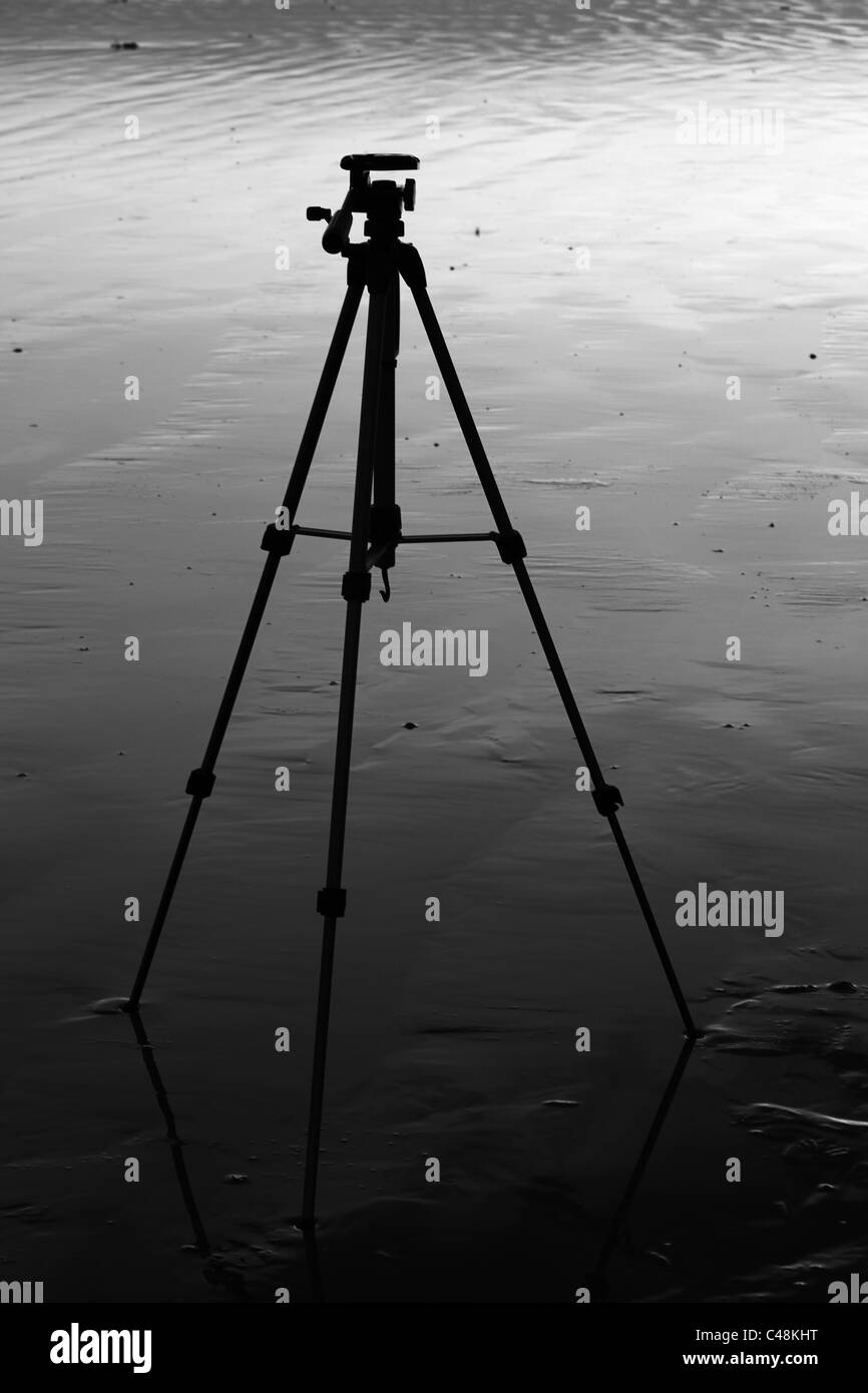 Tripod in the Sand, on an English Beach Stock Photo - Alamy