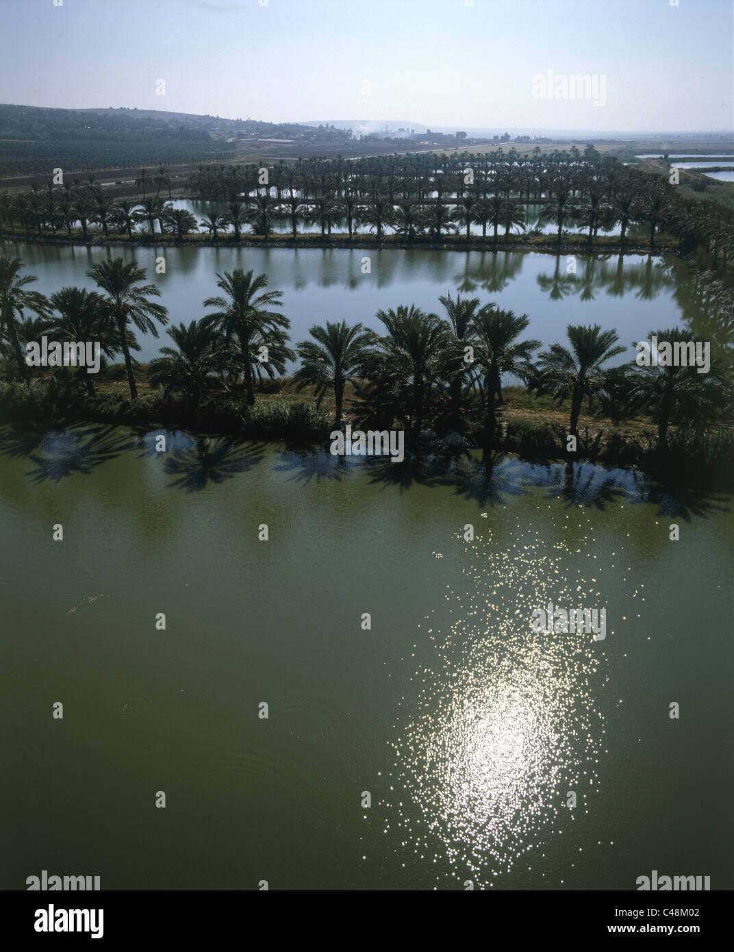Aerial photograph of the agriculture fields of the Jordan valley Stock ...