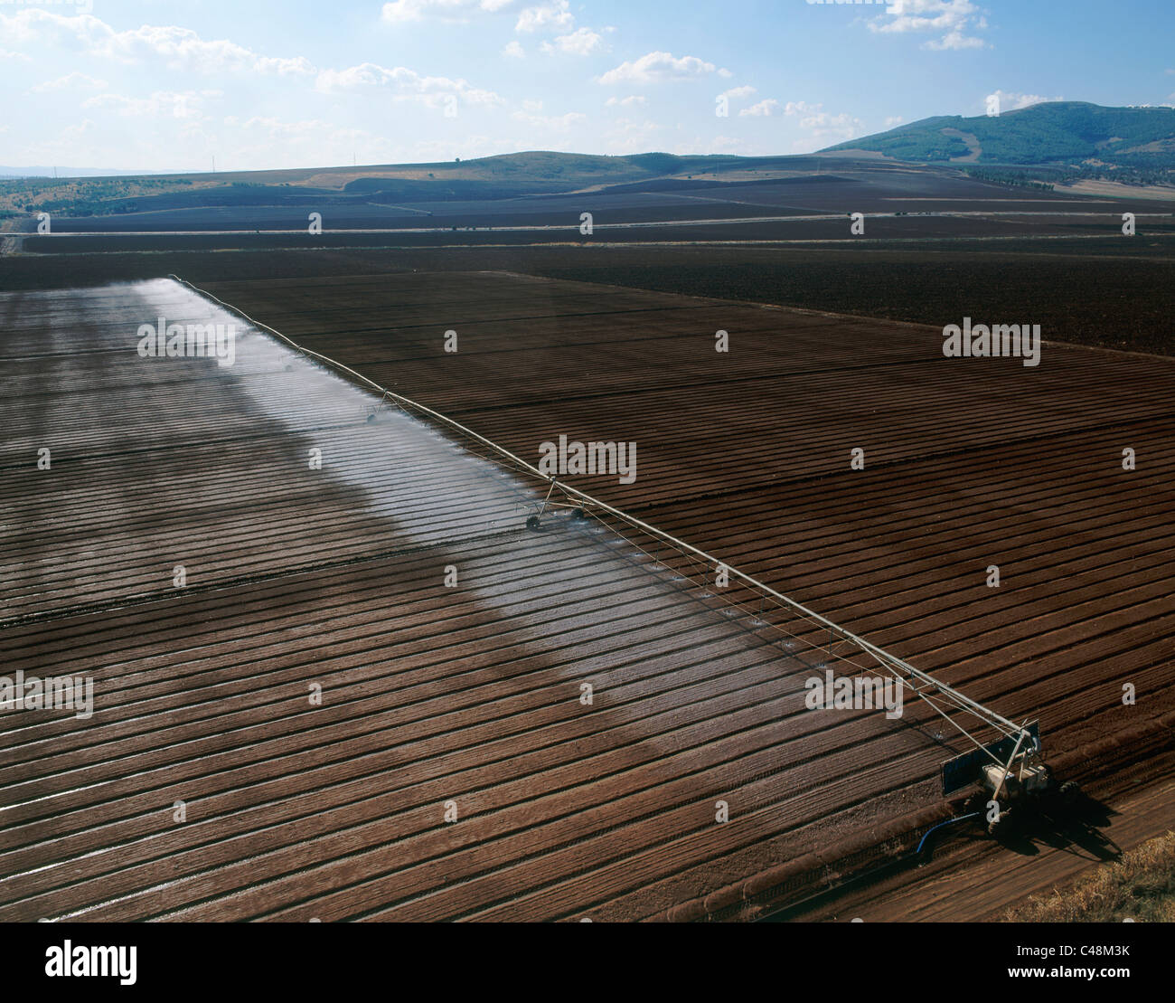 Aerial photograph of the agriculture fields of the Jordan valley Stock ...