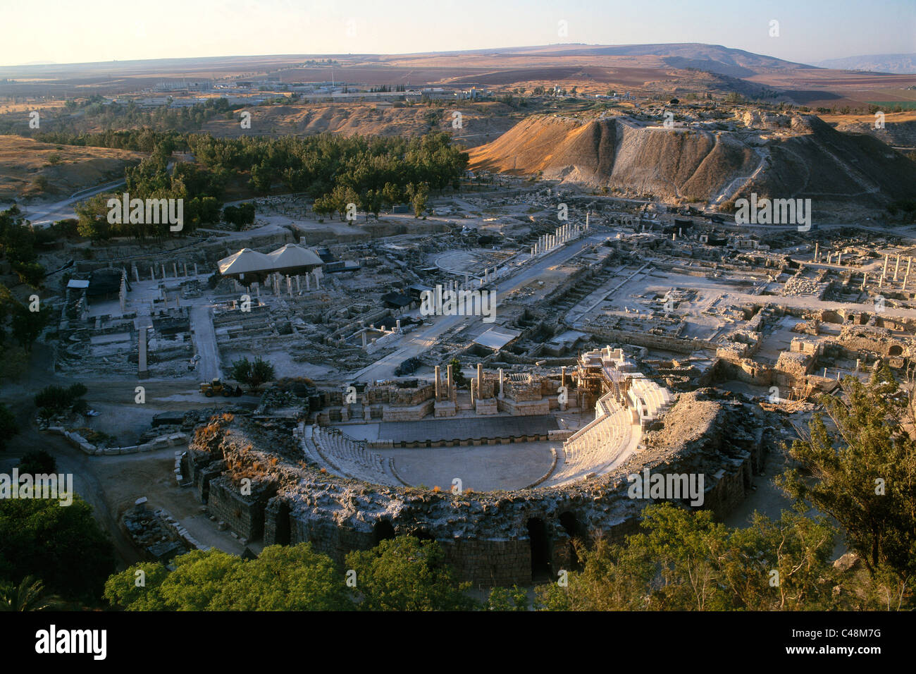 Aerial photograph of the ruins of ancient Beit Shean Stock Photo - Alamy