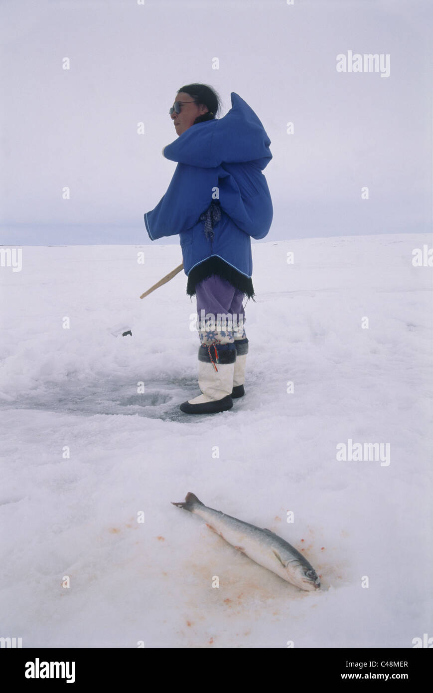 Eskimo fishing in ice hi-res stock photography and images - Alamy
