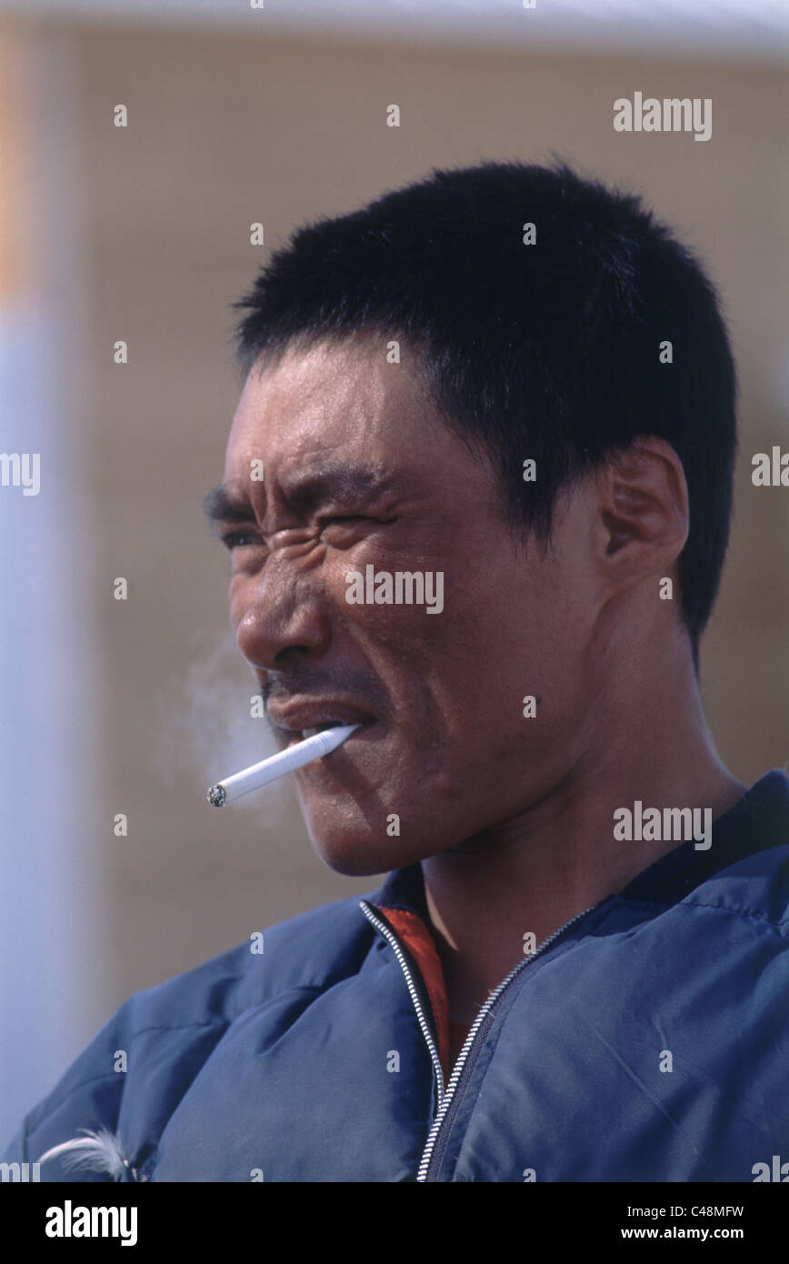 Closeup on an Eskimo man Stock Photo - Alamy