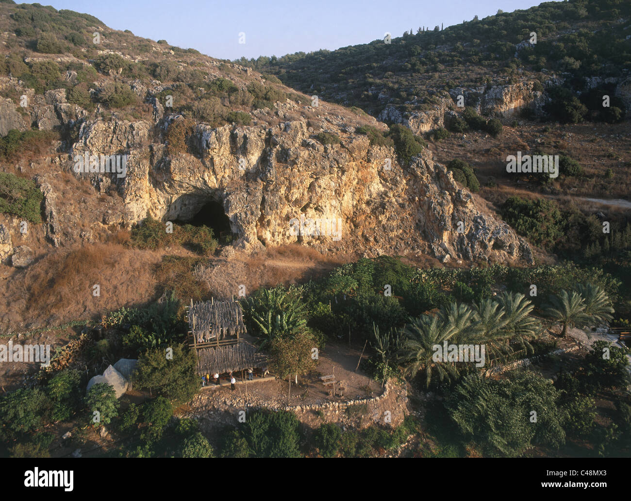Aerial photograph of the Cave of Cabara at the Carmel ridge Stock Photo ...