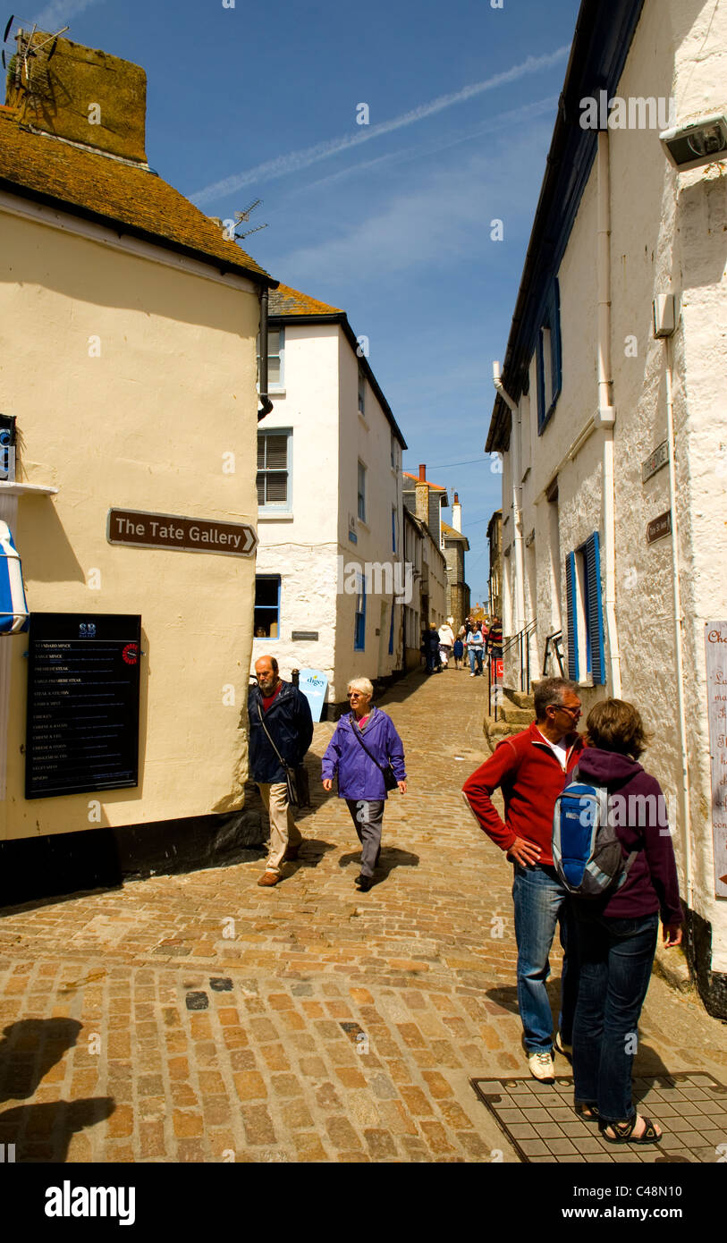 St Ives street, Cornwall, England UK Stock Photo - Alamy
