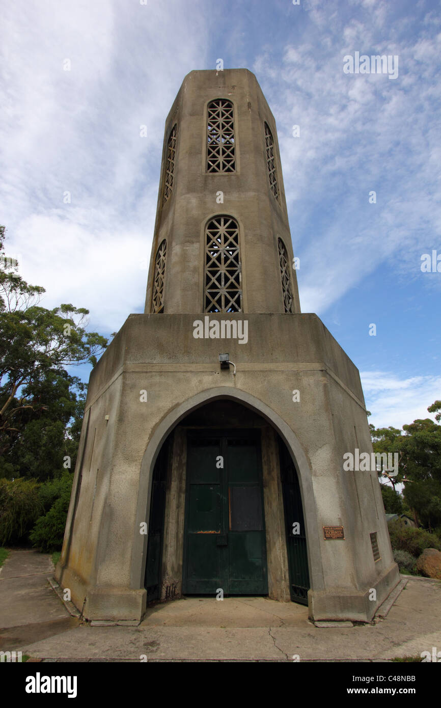 WIDE VIEW OF TOWER AT ARTHURS SEAT MONUMENT TOWER VERTICAL BLUE SKY ...