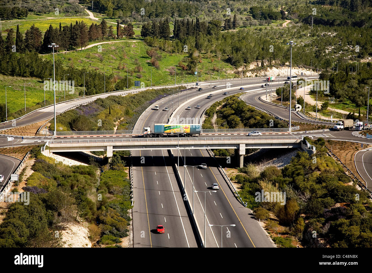 Aerial photograph of the Elyakim junction in Wadi Milek Stock Photo - Alamy