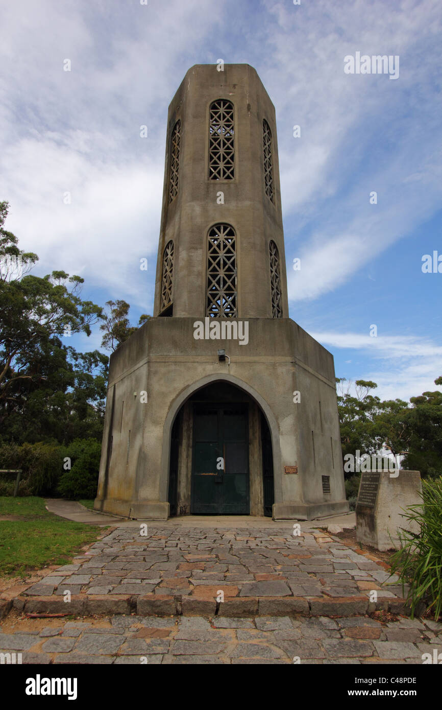 WIDE VIEW OF TOWER AT ARTHURS SEAT MONUMENT TOWER VERTICAL BLUE SKY ...