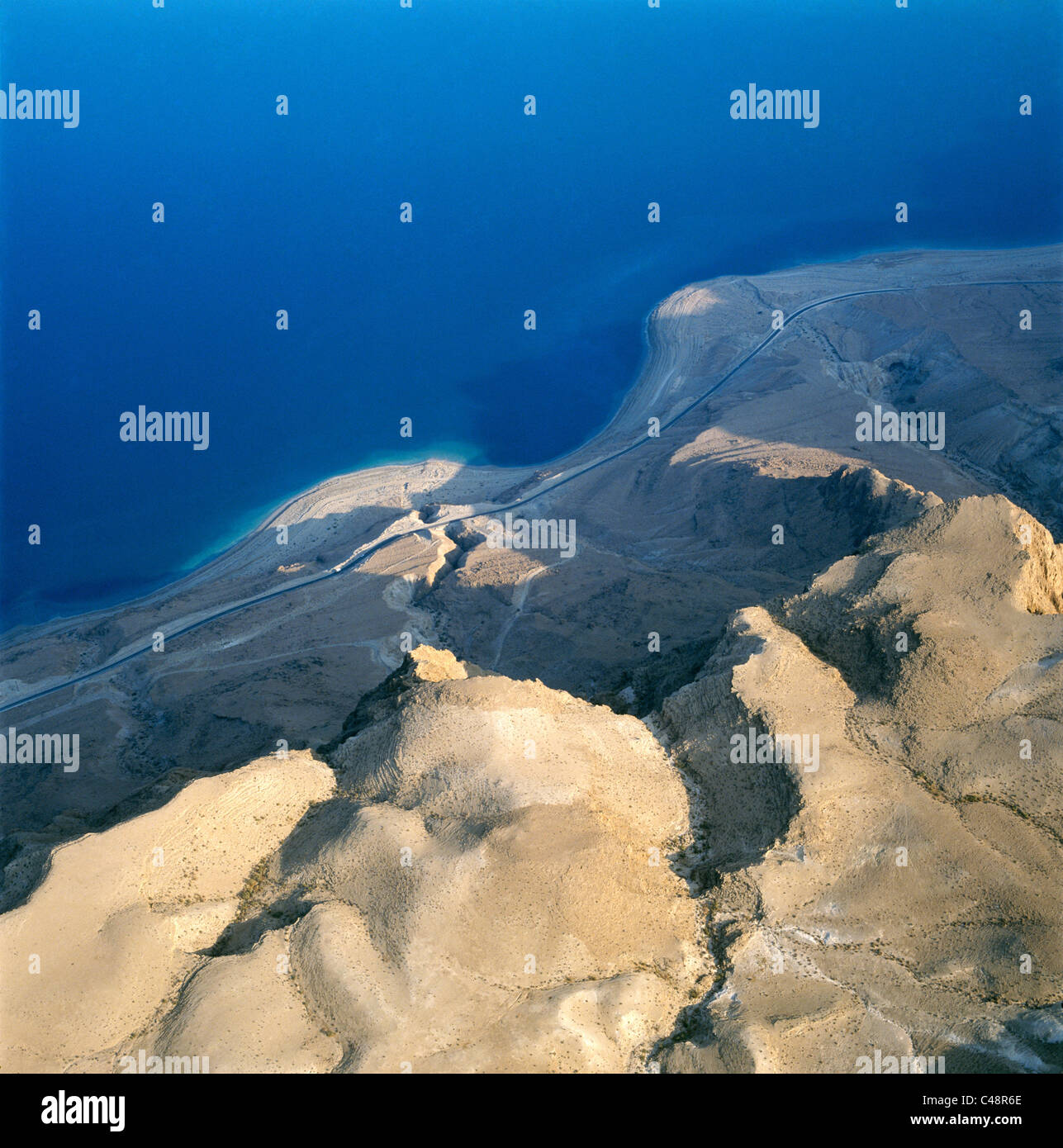 Aerial view of the northern basin of the dead sea Stock Photo - Alamy
