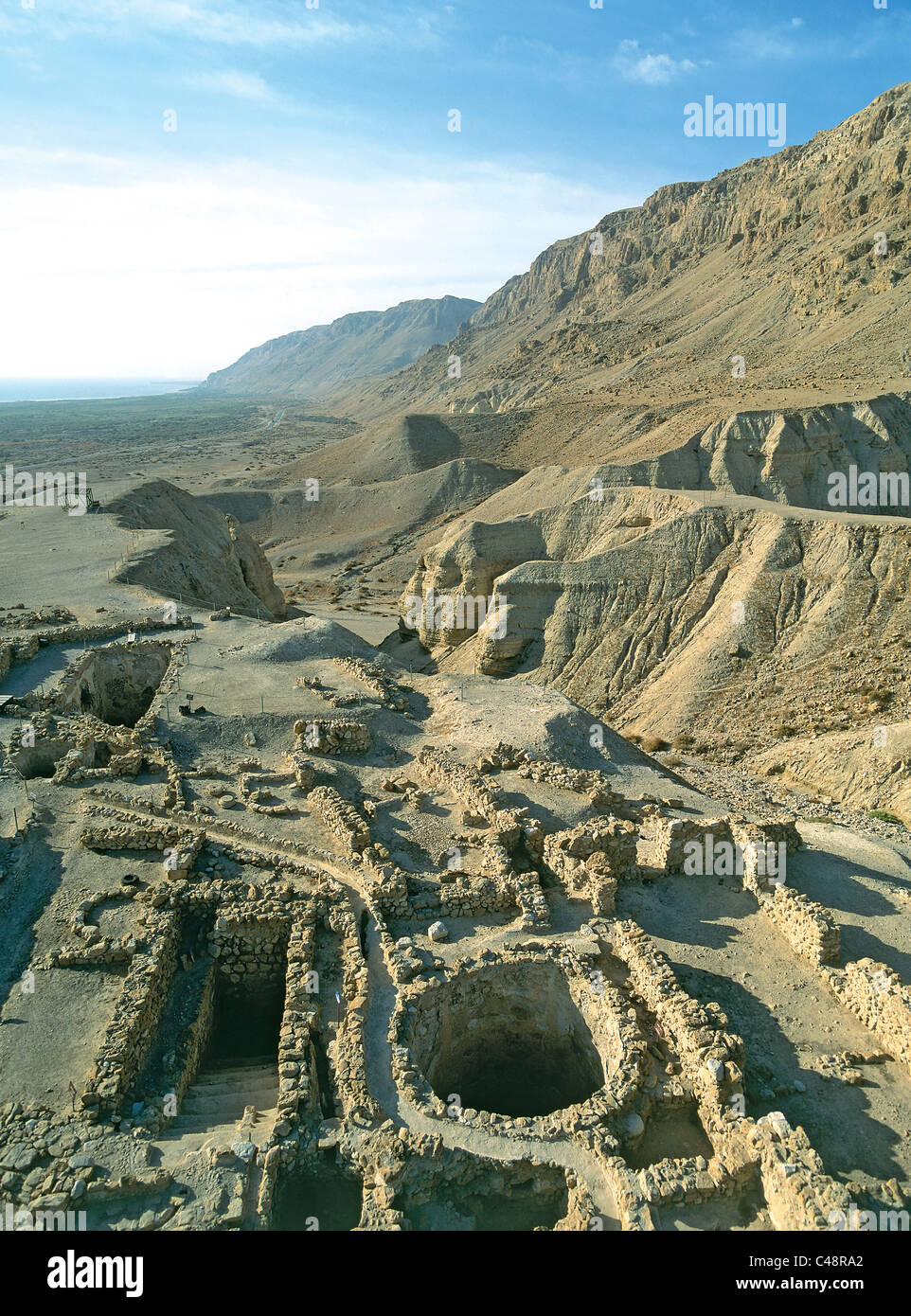 Aerial view of the Qumran caves Stock Photo - Alamy