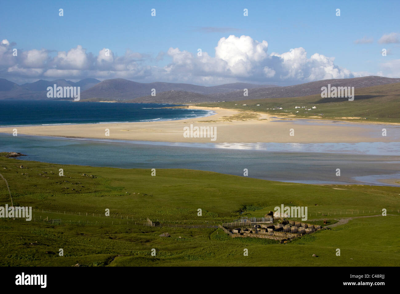 scarista beach isle of harris mountains western isles outer hebrides ...