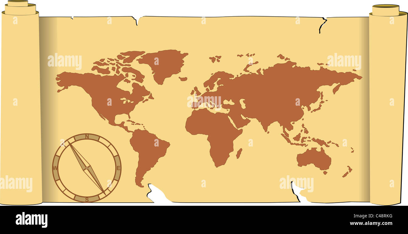 Old world map in vector format Stock Photo - Alamy