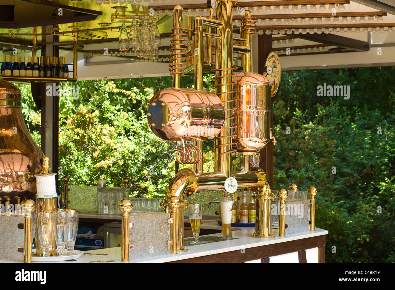 Apparatus for filling beer in the style of Steampunk Stock Photo - Alamy