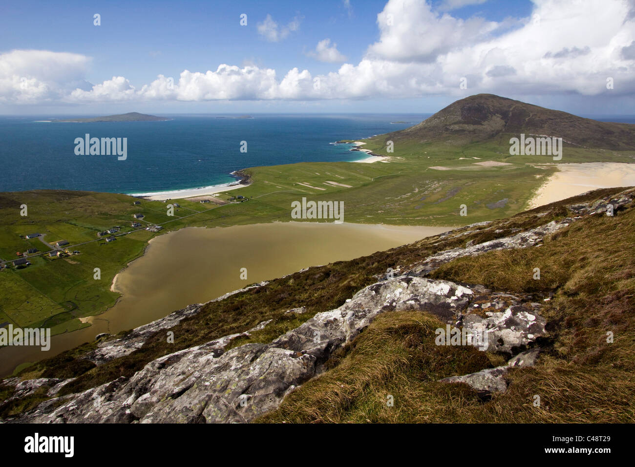 scarista beach isle of harris mountains western isles outer hebrides ...