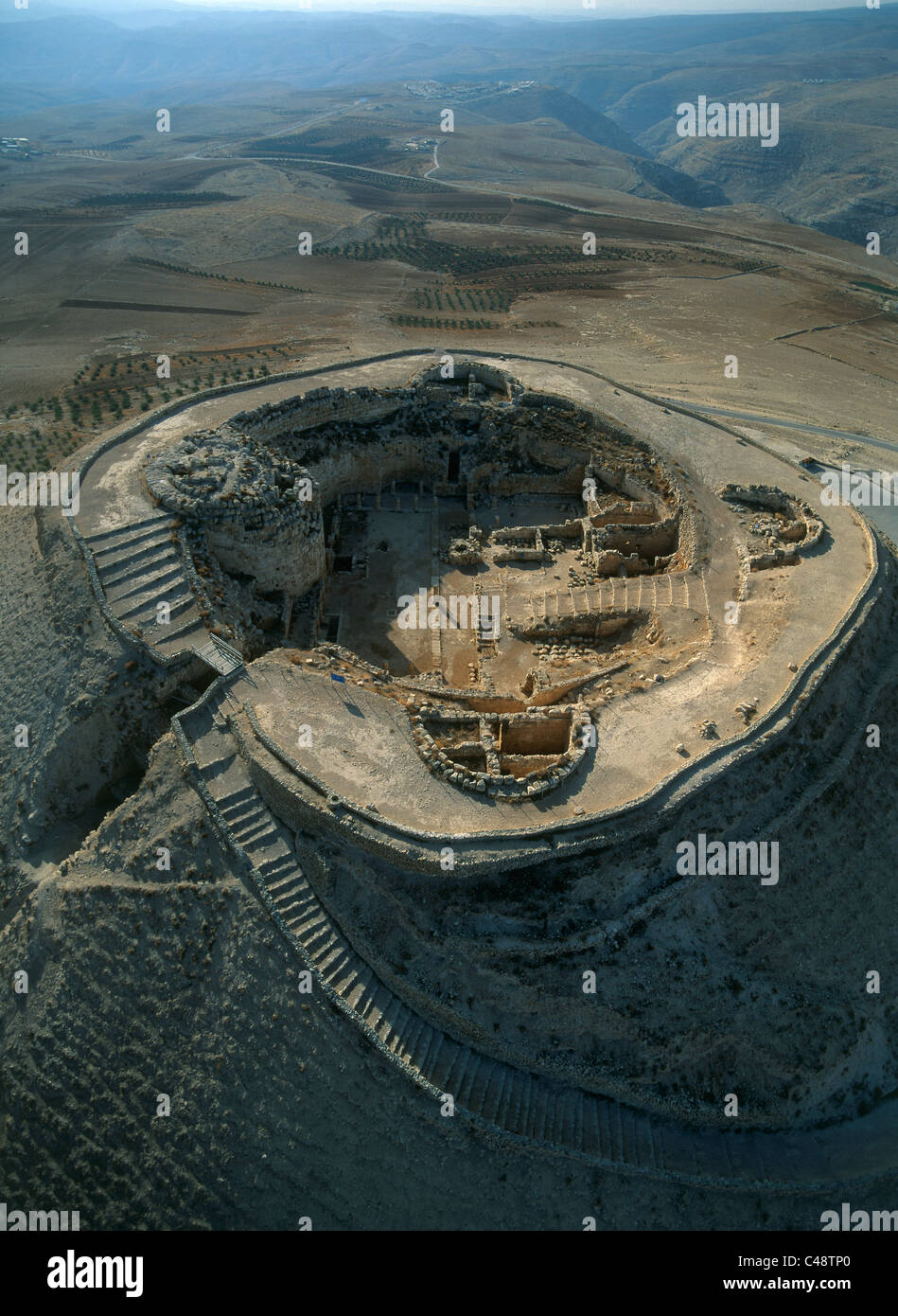 Aerial view of the Herodium in the Judea Desert Stock Photo - Alamy
