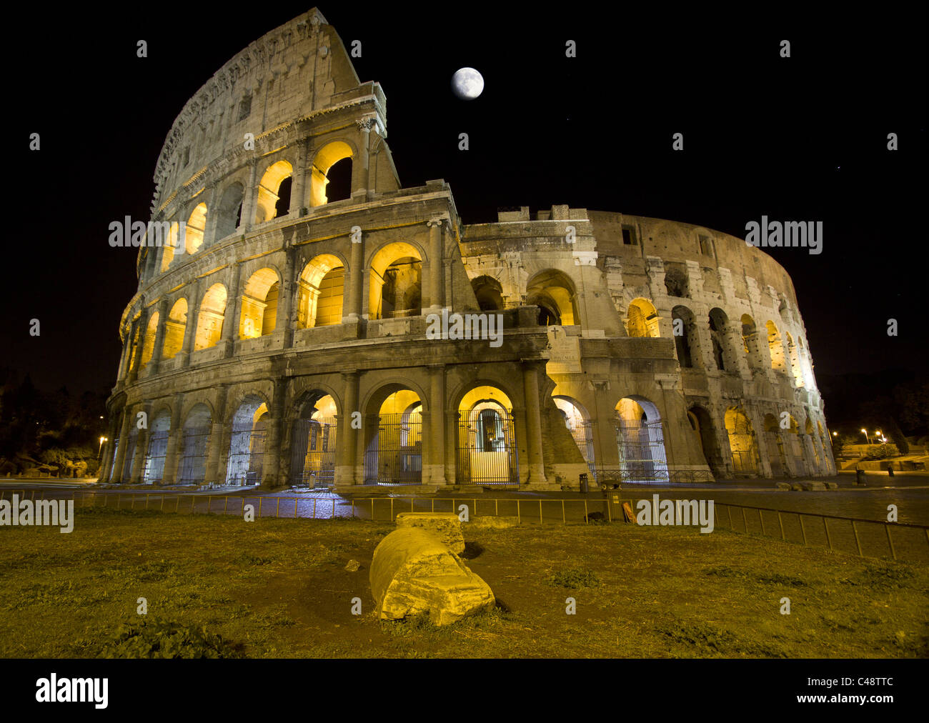 Full Moon over the Coliseum in Rome by night Stock Photo - Alamy