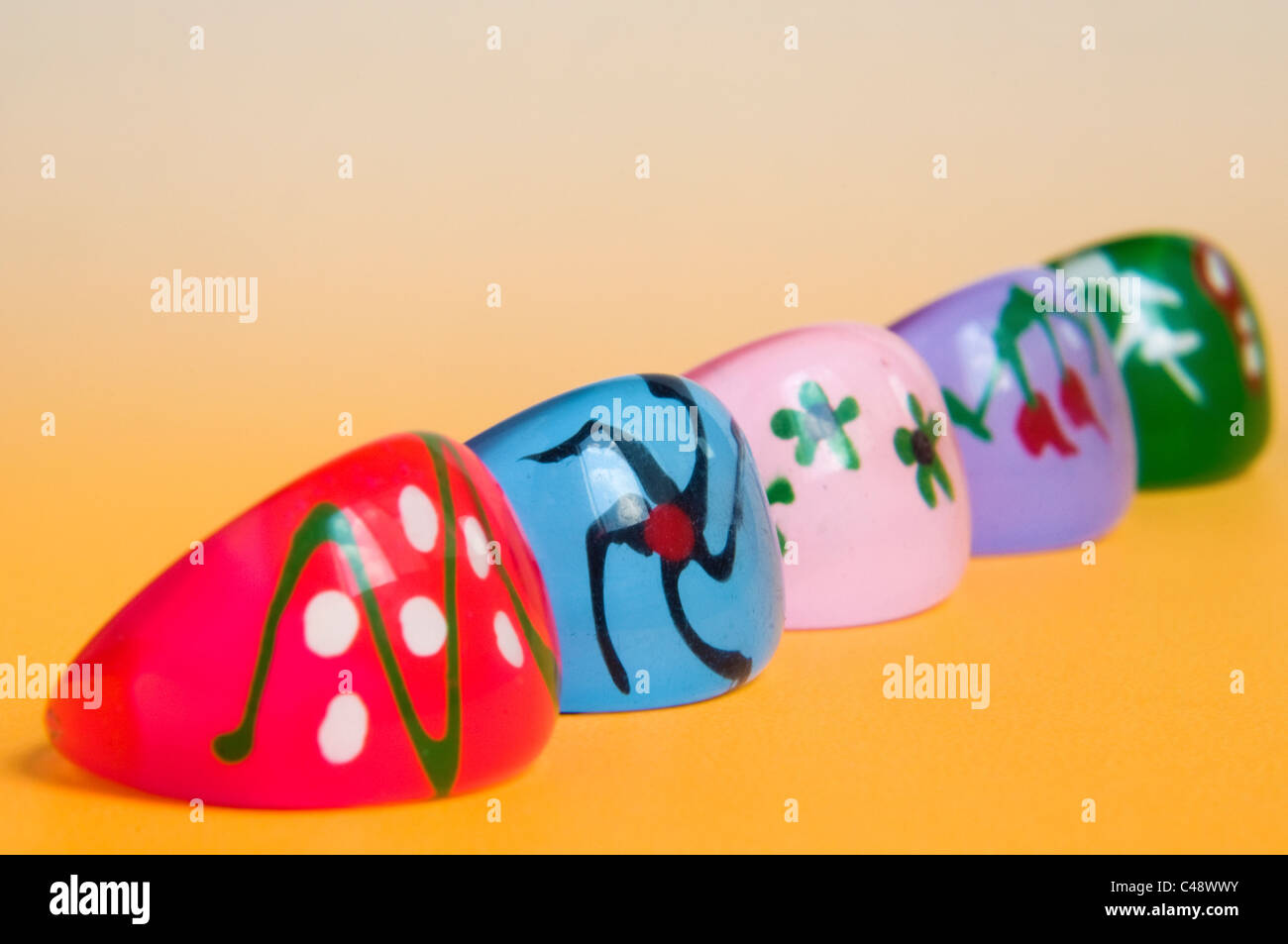 Colorful plastic rings Stock Photo - Alamy