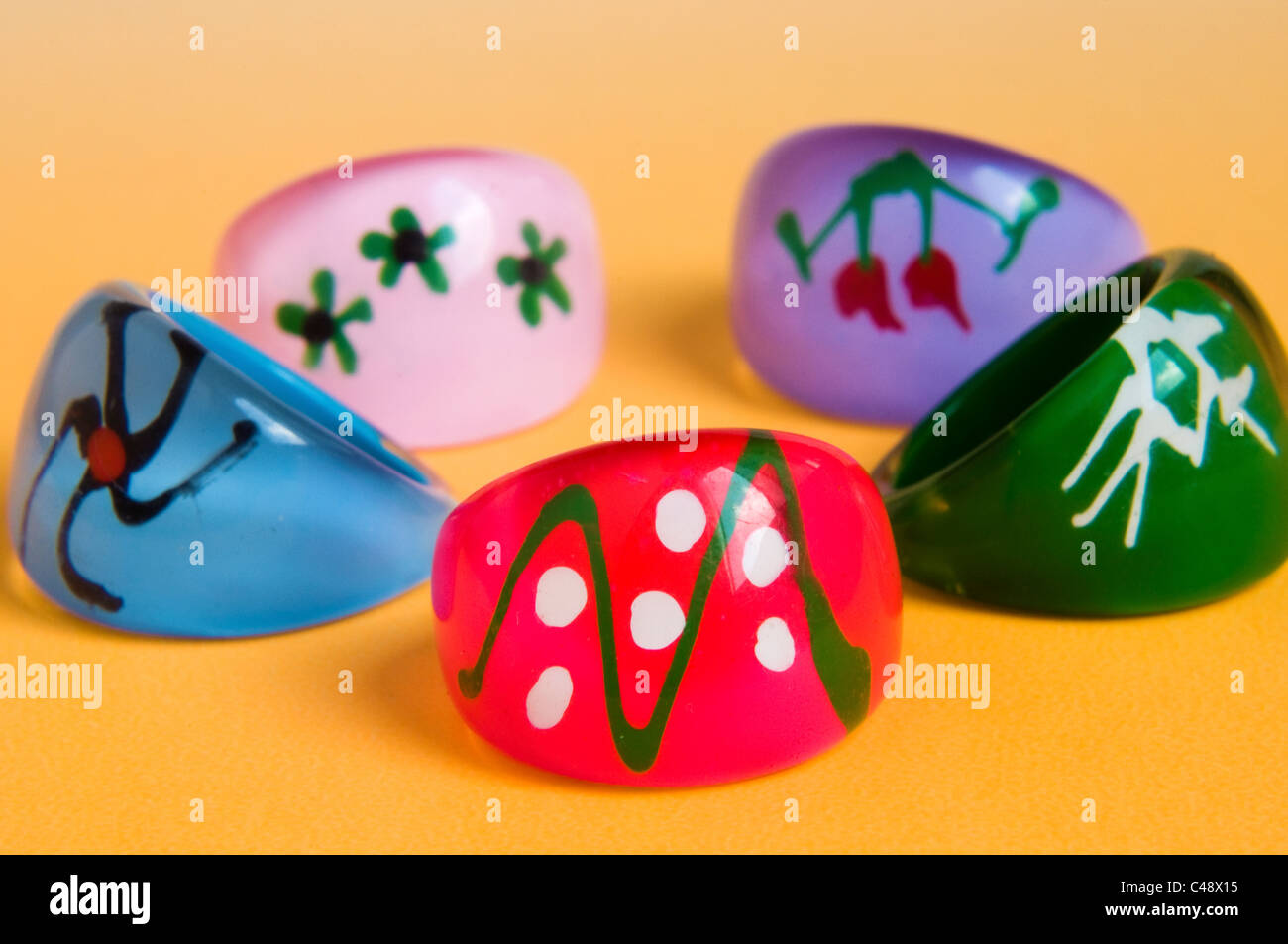 Colorful plastic rings Stock Photo - Alamy