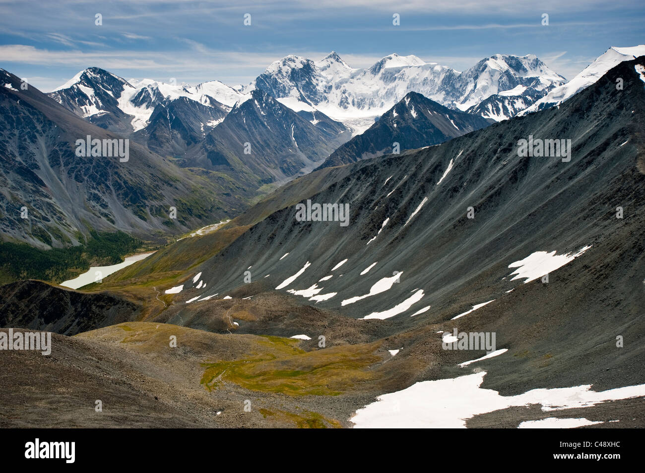 The trail from Mt. Belukha to Lake Kucherla, Mtn. Belukha Park, Altai ...