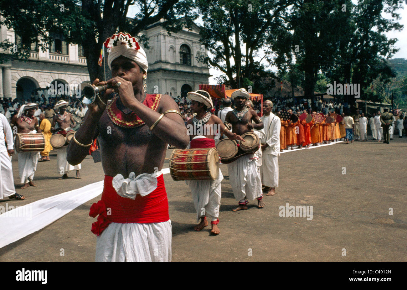 Kandy Sri Lanka Perehera Men With Musical Instruments Buddhist ...