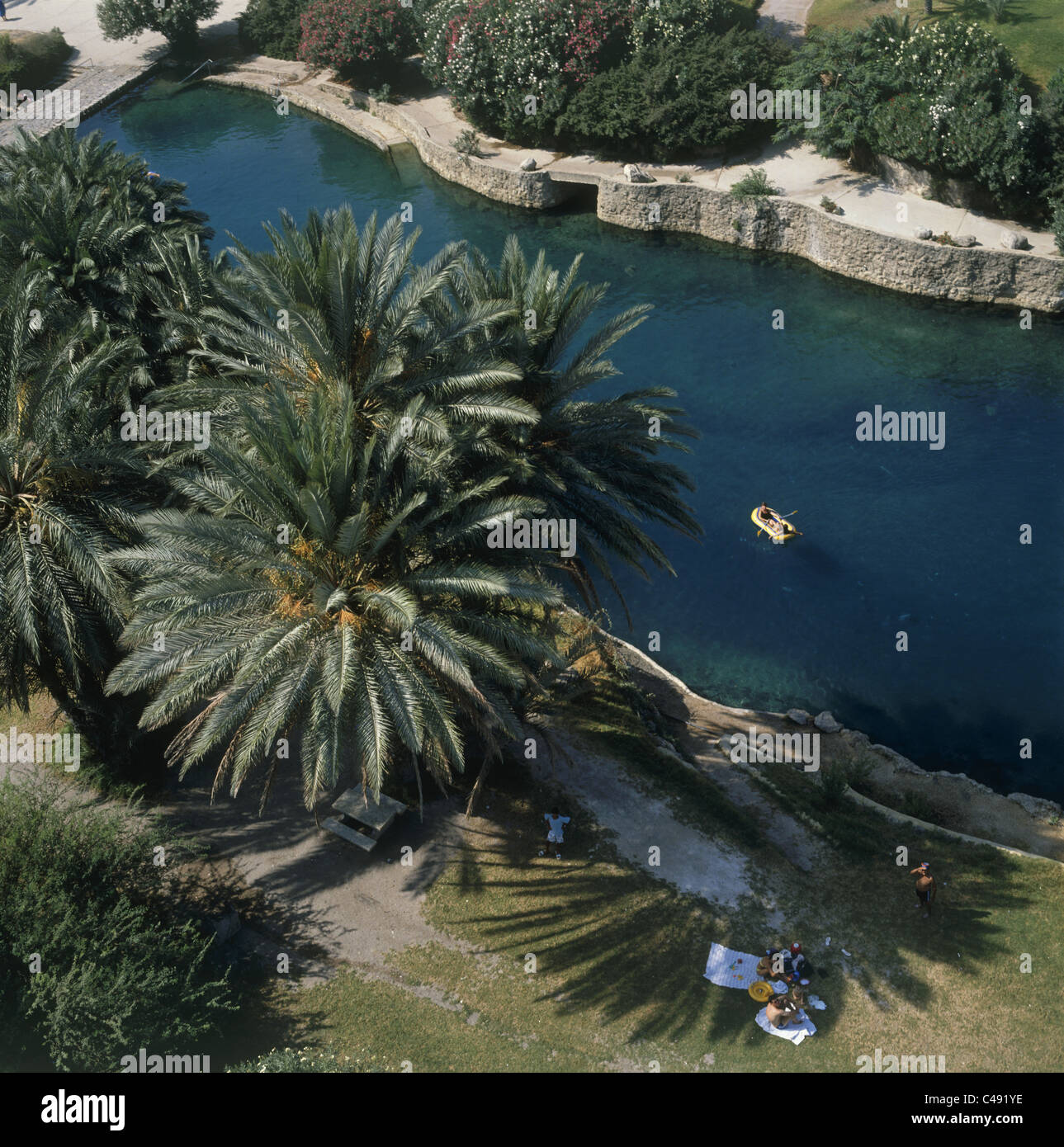 Aerial photograph of Gan Hashlosha in the Jordan valley Stock Photo - Alamy