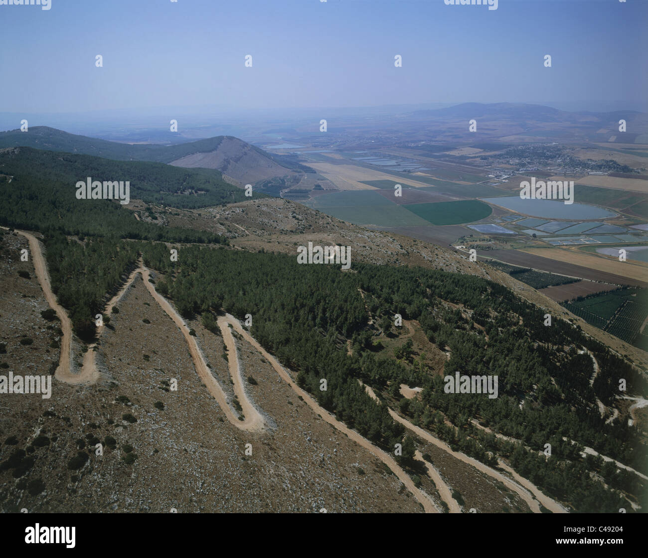 Aerial photograph of the Gilboa mountains in the Lower Galilee Stock ...