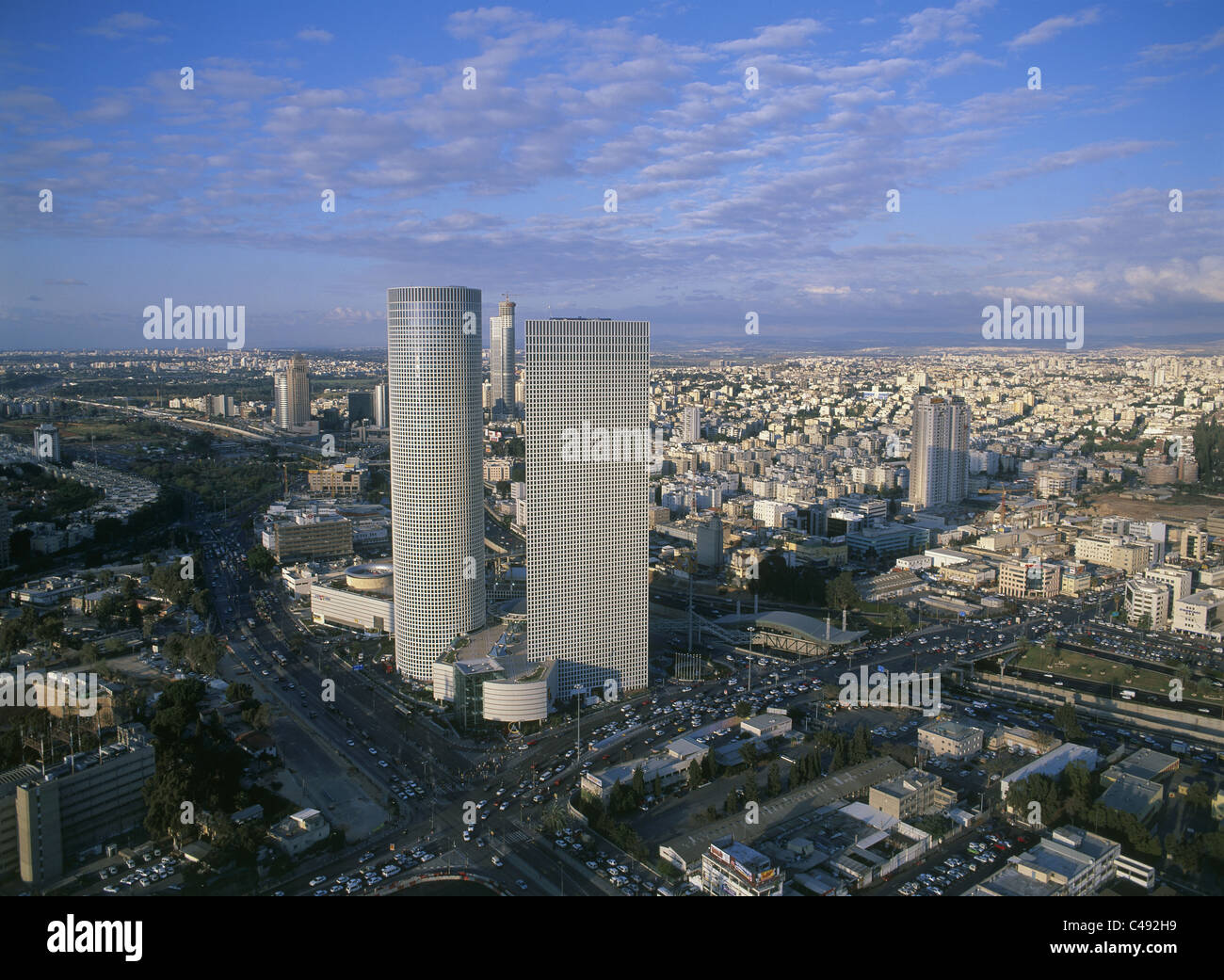 Aerial photograph of the Azrieli towers in Tel Aviv Stock Photo - Alamy