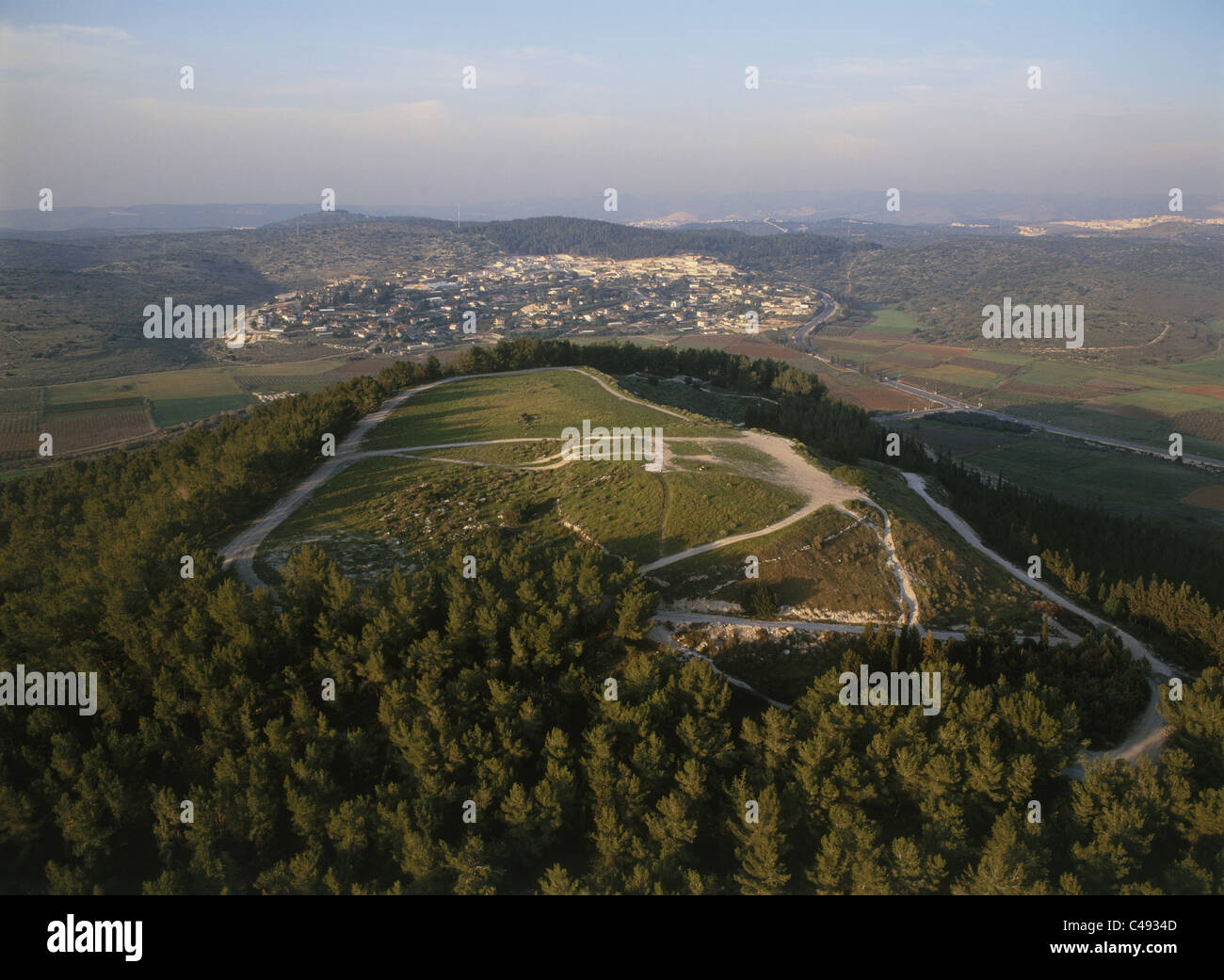 Aerial photograph of mound Azaka in Judea mountains Stock Photo - Alamy