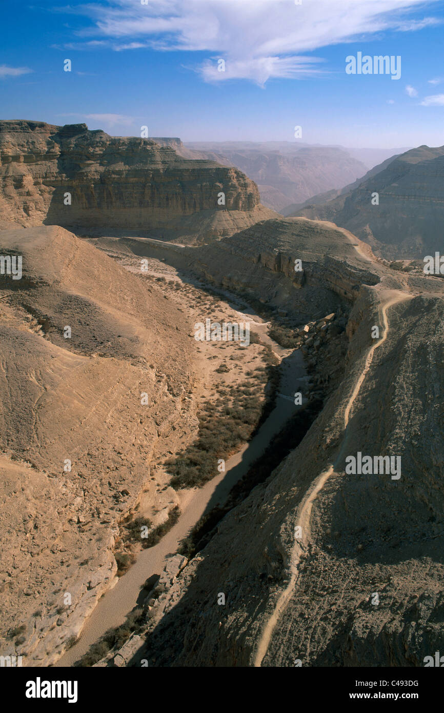 Aerial photograph of the wadi Hatira in the central Negev Desert Stock ...