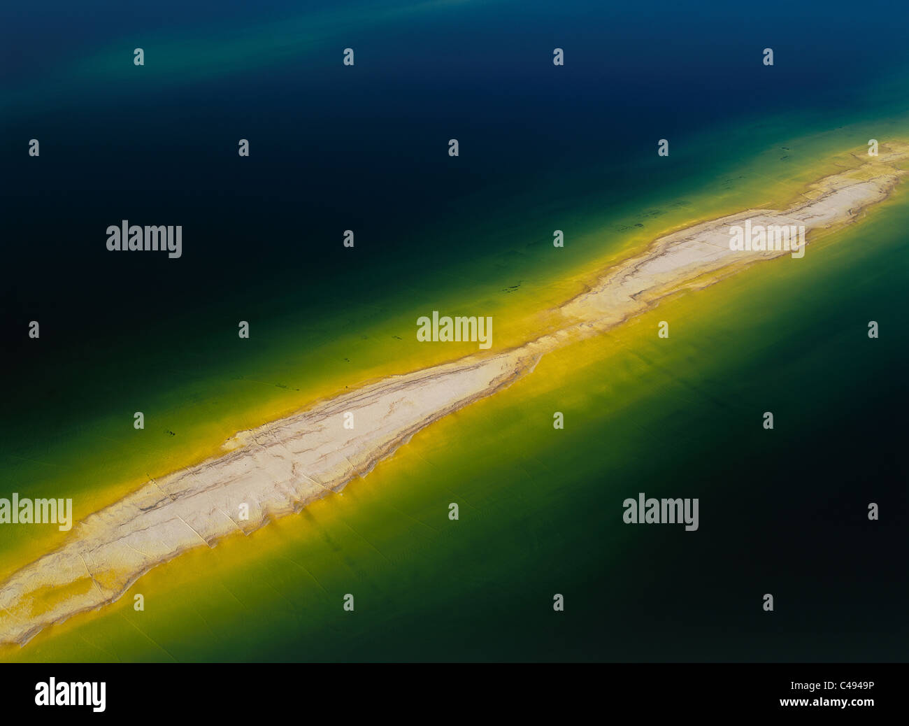 Aerial photograph of the toxic waste pools at the Rotem plain in the ...