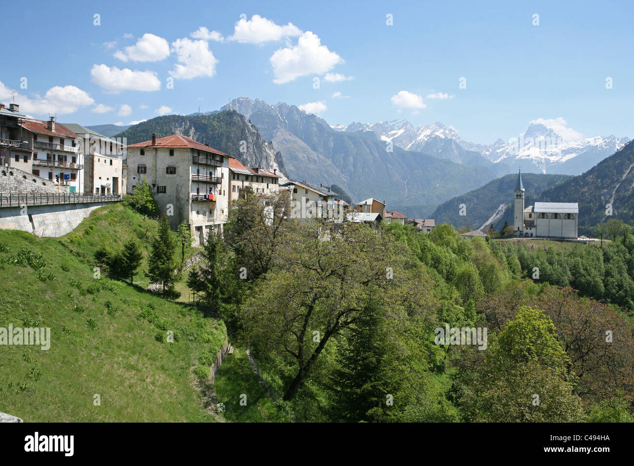 Comune di Valle de Cadore Italy Brenner Fern Pass route Alps Stock ...