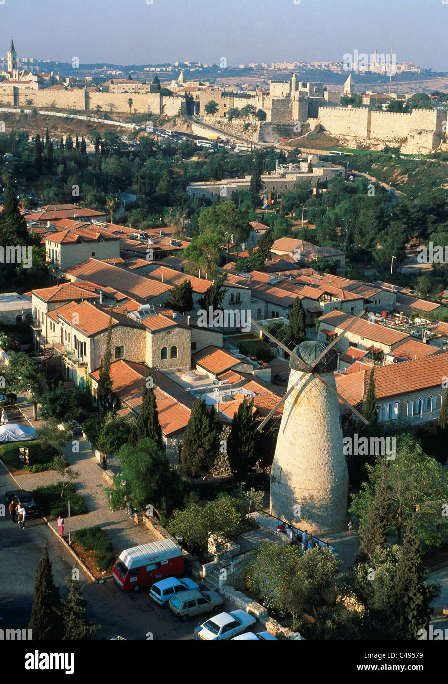 Aerial photograph of Yemin Moshe in Jerusalem Stock Photo - Alamy
