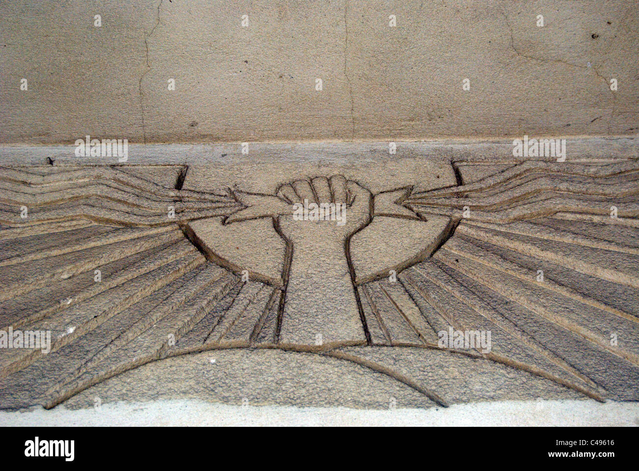 art deco motif on a 1930s electricity board showroom building in ...